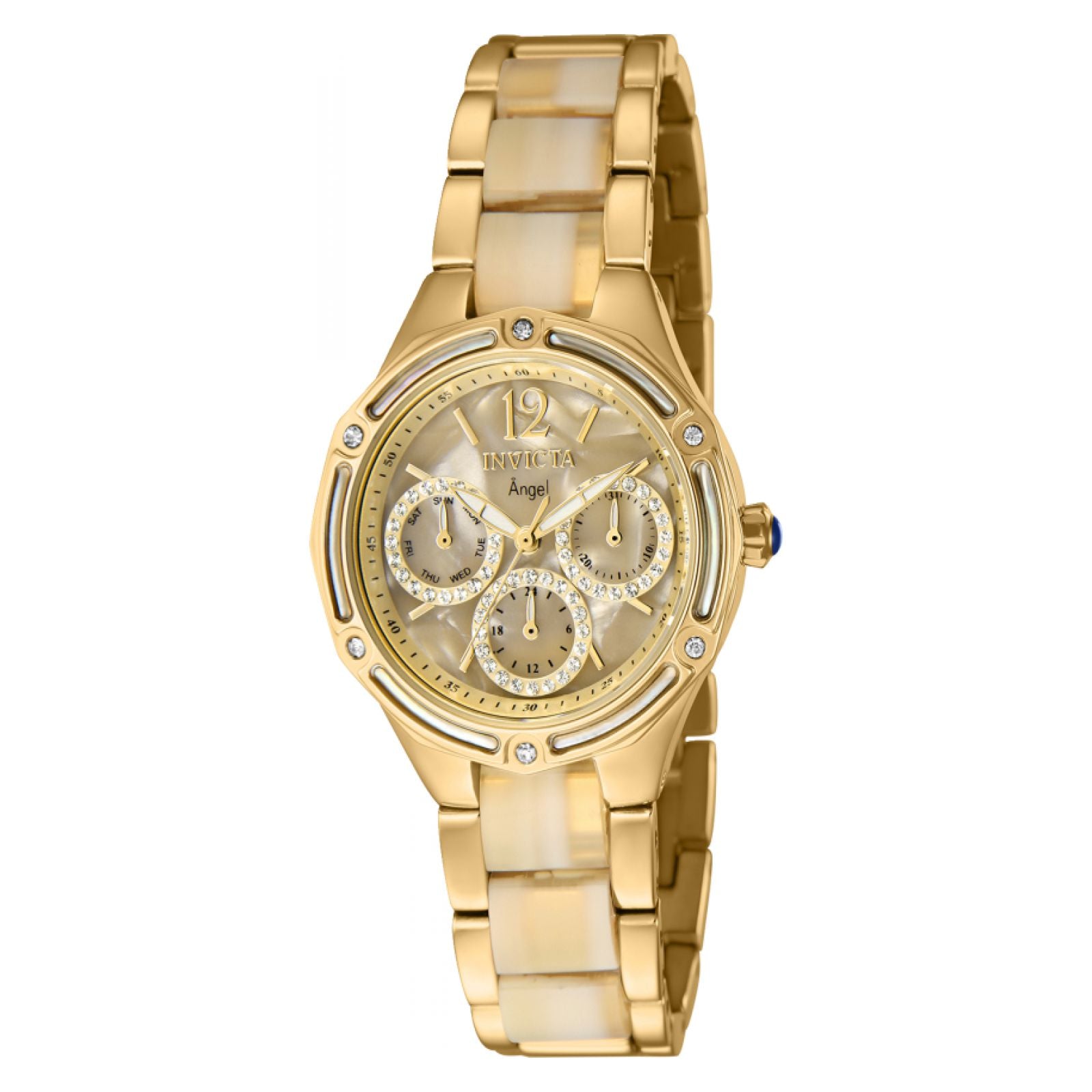 Compra RELOJ DEPORTIVO PARA MUJER INVICTA ANGEL 40389 - MARFIL, ORO ...