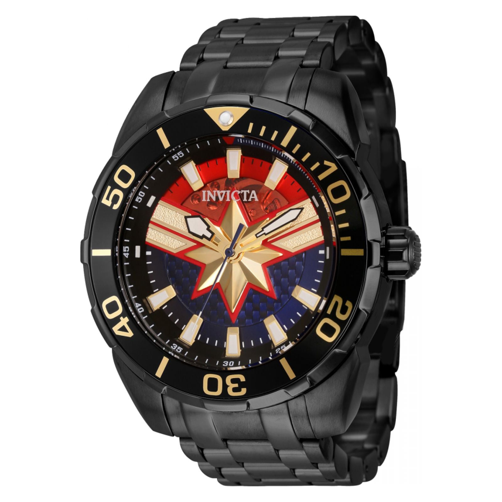 Compra RELOJ CAPTAIN MARVEL PARA HOMBRE INVICTA MARVEL 43057 - NEGRO ...